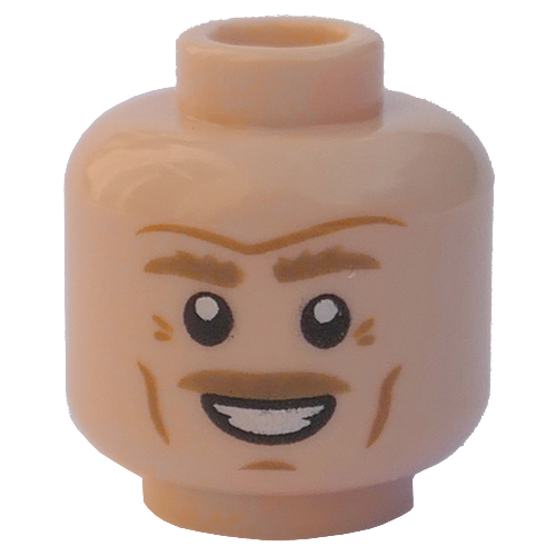 LEGO PART 3626cpr9925 Minifig Head Antoc Merrick, Dual Sided, Dark Tan ...