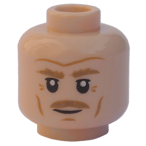 LEGO PART 3626cpr9925 Minifig Head Antoc Merrick, Dual Sided, Dark Tan ...