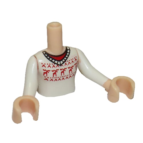 LEGO PART 92456c01pr0022 Minidoll Torso Girl with White Sweater with ...