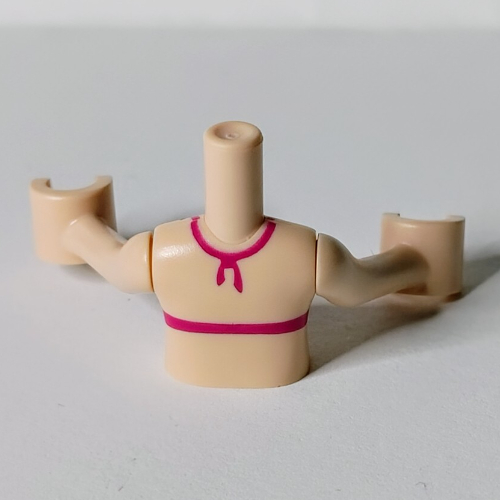 LEGO PART 92456c01pr0023 Minidoll Torso Girl with Dark Pink and White ...