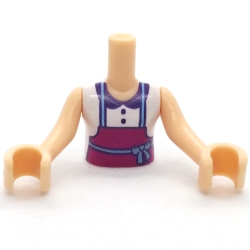 LEGO PART 92456c01pr0094 Minidoll Torso Girl with White Blouse Top with ...