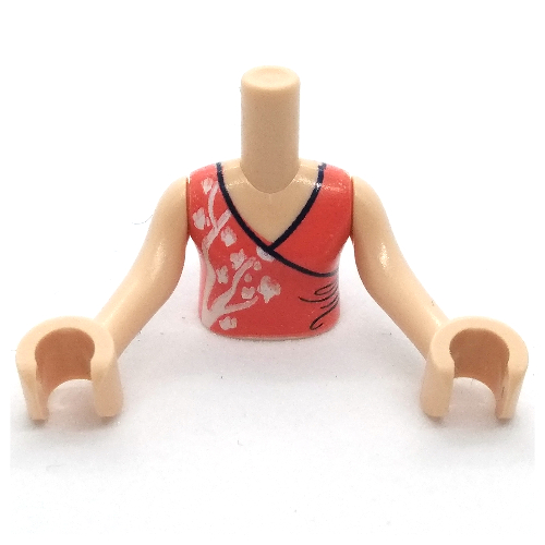 LEGO PART 92456c01pr0359 Minidoll Torso Girl, Coral Top, White Tree ...