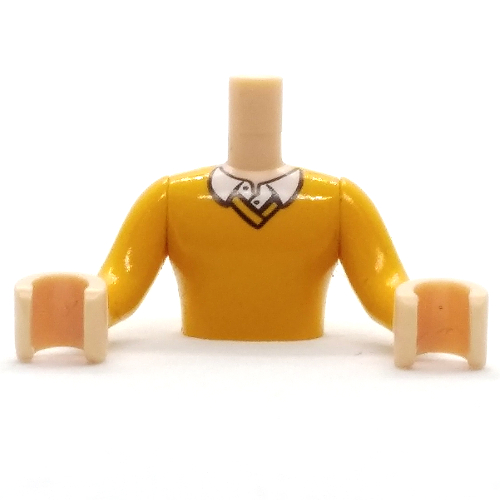 LEGO PART 92815c01pr0002 Minidoll Torso Man with Orange Sweater, White ...