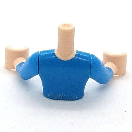 LEGO PART 92815c01pr0127 Minidoll Torso Man with Denim Shirt, Dark Blue ...