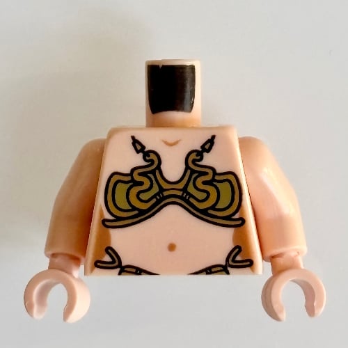 LEGO PART 973c02h02pr2398 Torso Gold and Olive Green Bikini Print ...