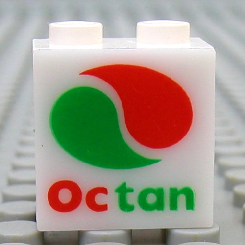 LEGO PART 2384pr0003 Light Sign 2 x 2 Clip on Back with Octan Logo ...