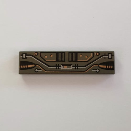 LEGO PART 2431pr0029 Tile 1 x 4 with Black and Copper Circuits Print ...