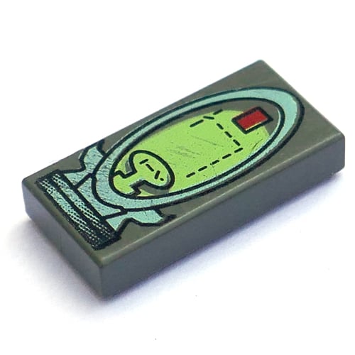 LEGO PART 3069bpr0046 Tile 1 x 2 with Elliptical Display Print ...