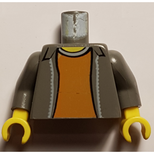 LEGO PART 973c08h01pr0287 Torso Open Jacket with Collar and Dark Orange ...