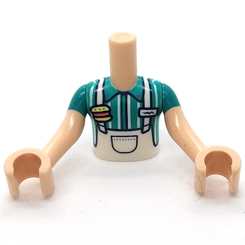 LEGO PART 11408c01pr0143 Minidoll Torso Boy with White Apron, Dark ...