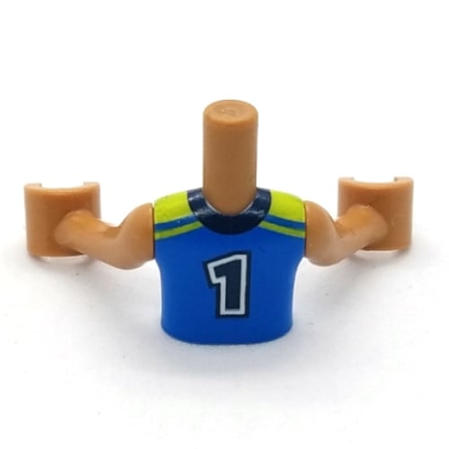 LEGO PART 11408c02pr0004 Minidoll Torso Boy with Blue/Lime/Coral Shirt ...