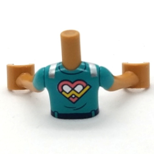 LEGO PART 11408c02pr0181 Minidoll Torso Boy with Dark Turquoise Uniform ...