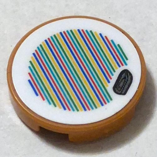 LEGO PART 14769pr0160 Tile 2 x 2 Round with Rowboat and Barcode Print ...
