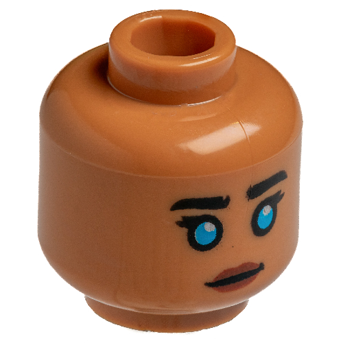 LEGO PART 28621pr4260 Minifig Head Chani, Black Eyebrows, Dark Azure ...