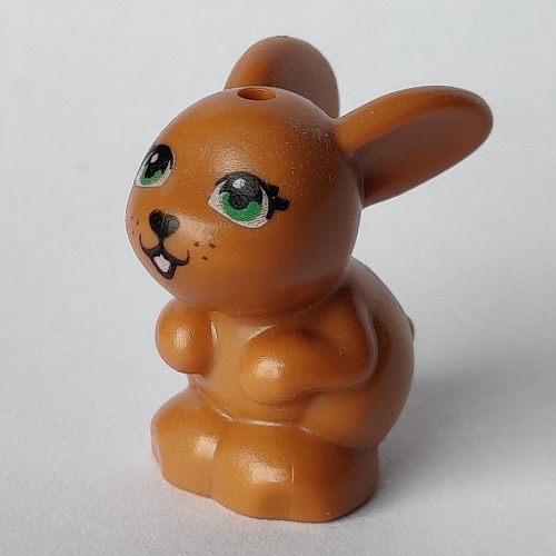 LEGO PART 34050pr0006 Animal, Rabbit / Bunny Sitting with Green Eyes ...