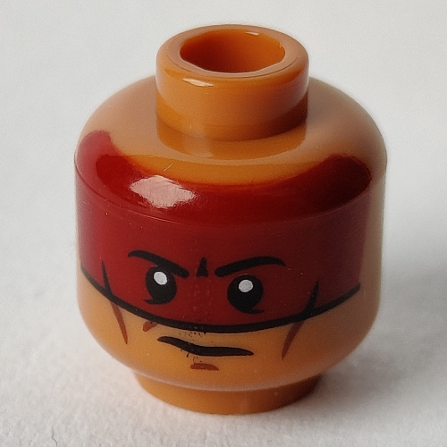 LEGO PART 3626cpr1208 Minifig Head Red Knee, Dark Red Face Paint ...