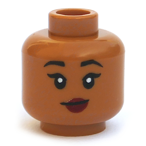 LEGO PART 3626cpr3983 Minifig Head Pocahontas, Dark Red Lips, Closed ...