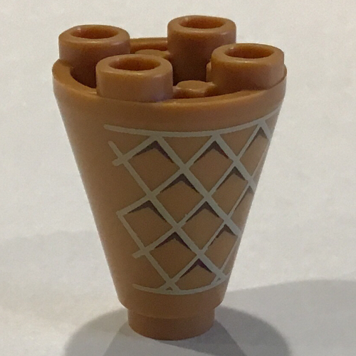 LEGO PART 49309pr0001 Cone 2 x 2 x 2 Inverted with Ice Cream Waffle ...