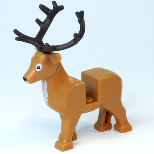 LEGO PART 51591pr0001 Animal, Reindeer with Dark Brown Antlers, White ...