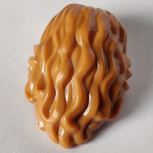 LEGO PART 90396 Hair Mid-Length Wavy with Center Part | Rebrickable ...