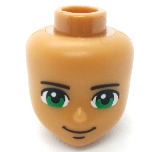 LEGO PART 92198pr0115 Minidoll Head Male with Green Eyes, Eyebrows and ...
