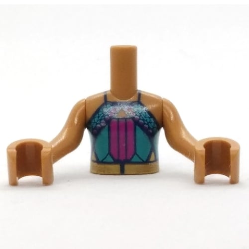 LEGO PART 92456c02pr0344 Minidoll Torso Girl, Dark Turquoise/Dark ...
