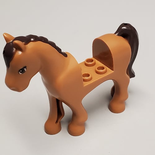 LEGO PART 93083pr0013 Animal, Horse with 2 x 2 Cutout, Brown Eyes, Dark ...