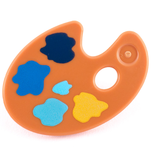 LEGO PART 93551pr0002 Equipment Paint Palette with Yellow, Azure, Blue ...