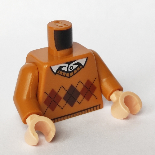 LEGO PART 973c23h02pr5205 Torso Argyle Sweater with White Shirt Collar ...