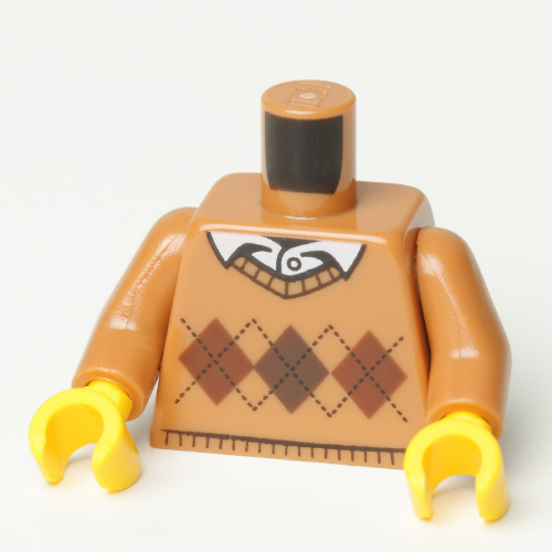 LEGO PART 973c23h01pr3427 Torso Argyle Sweater with White Shirt Collar ...