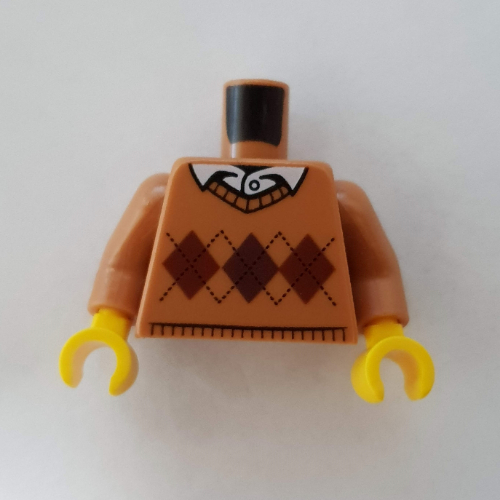 LEGO PART 973c23h01pr3427 Torso Argyle Sweater with White Shirt Collar ...