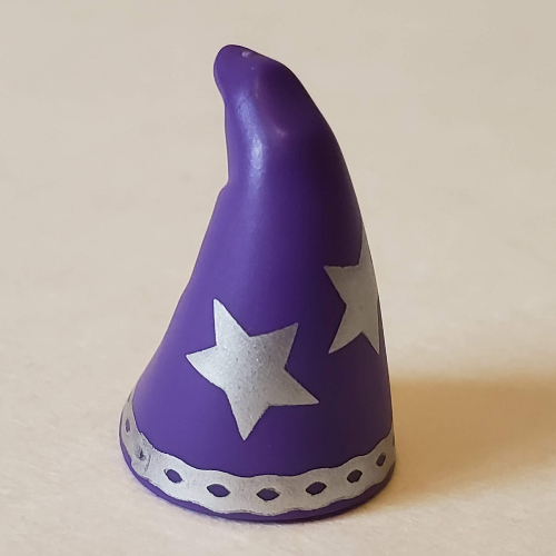 LEGO PART 17349pr0003 Hat Cone Drooping with Silver Stars Print ...