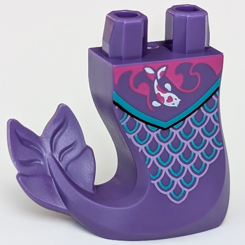 LEGO PART 75648pr0003 Tail, Mermaid Curved Right with Koi Fish, Dark ...