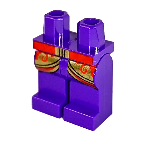 LEGO PART 970c09pr9844 Hips and Dark Purple Legs with Red/Gold Trim ...