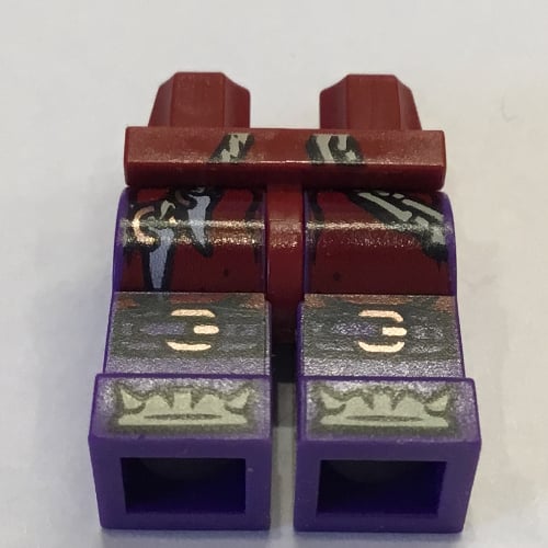 LEGO PART 970c09pr0767 Hips and Dark Purple Legs with Cord with Teeth ...