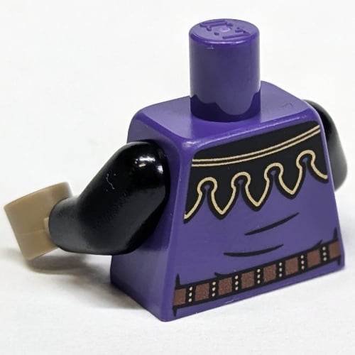 LEGO PART 973c03h11pr7099 Torso, Coat, Black Collar, Reddish Brown Belt ...