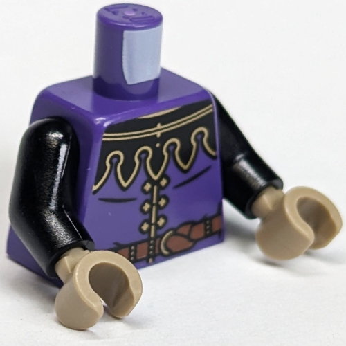 LEGO PART 973c03h11pr7099 Torso, Coat, Black Collar, Reddish Brown Belt ...