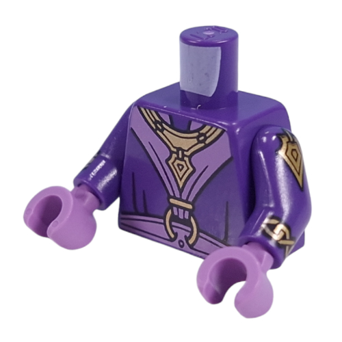 LEGO PART 973c09h33pr0001 Torso, Lavender Trim, Gold Ring, Necklace ...
