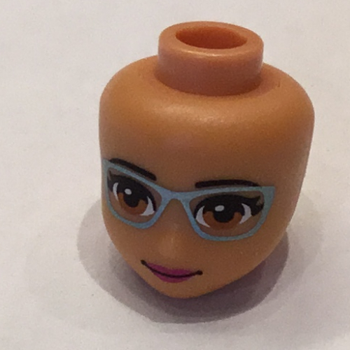 LEGO PART 92198pr0138 Minidoll Head with Brown Eyes, Magenta Lips ...