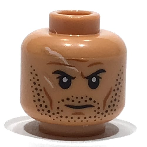 LEGO PART 28621pr4111 Minifig Head Boba Fett, Scars, Stubbled Beard ...