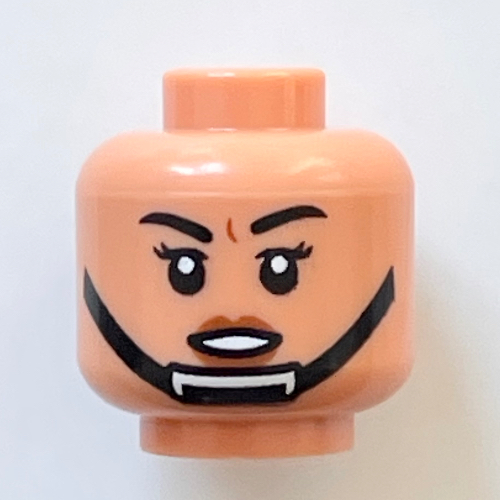 LEGO PART 28621pr4123 Minifig Head, Eyelashes, Dark Orange Lips, Black ...