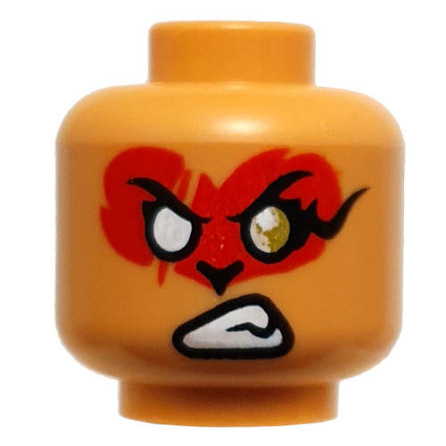 LEGO PART 28621pr4228 Minifig Head Evil Macaque, One Gold Eye, Red ...