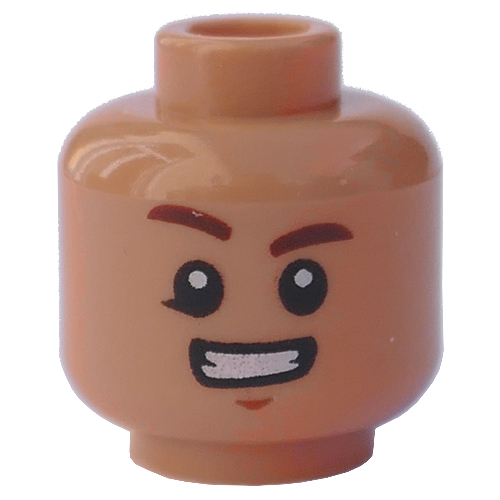 LEGO PART 3626cpr1942 Minifig Head Rowan, Reddish Brown Eyebrows ...