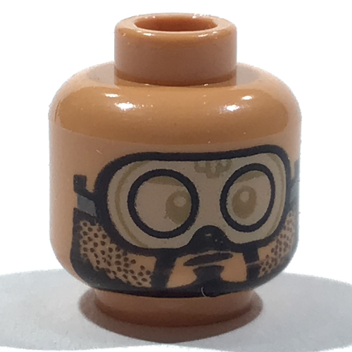 LEGO PART 3626cpr2039 Minifig Head Bodhi Rook, Black Goggles and Frown ...