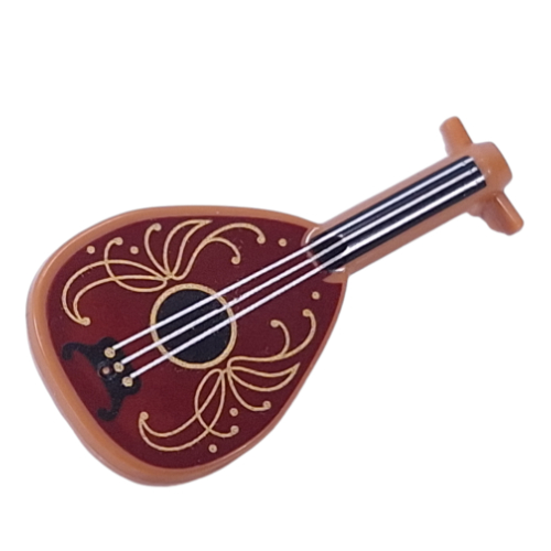 LEGO PART 80503pr0004 Musical Instrument Lute with White Strings , Gold ...