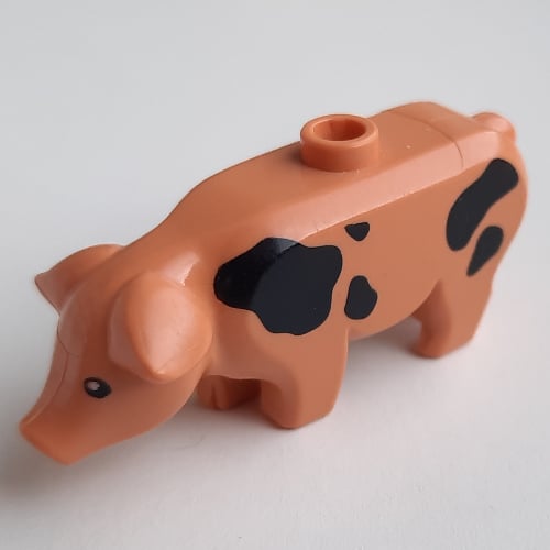 LEGO PART 87621pr0005 Animal, Pig, Large with Black Spots and Ear Print ...