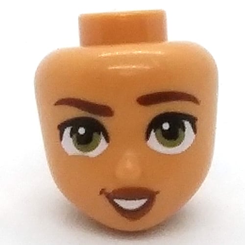 LEGO PART 92198pr0337 Minidoll Head Brown Eyebrows, Olive Green Eyes ...