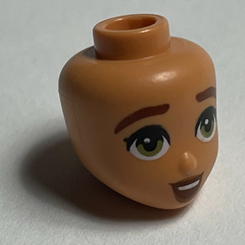 LEGO PART 92198pr0452 Minidoll Head Reddish Brown Eyebrows, Lips, Olive ...