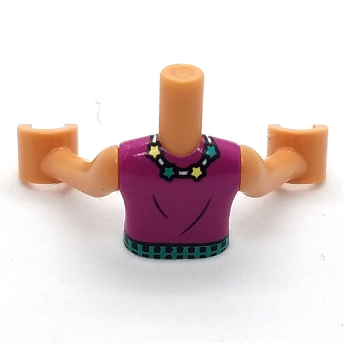 LEGO PART 92456c03pr0466 Minidoll Torso Girl with Magenta Shirt, Dark ...