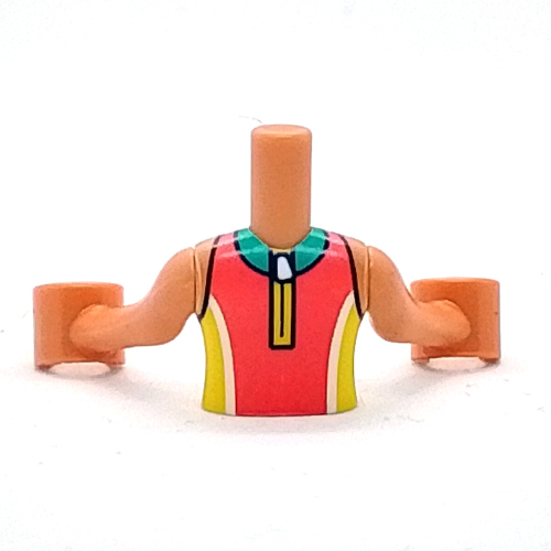 LEGO PART 92816c05pr0008 Minidoll Torso Woman with Coral/Yellow Shirt ...